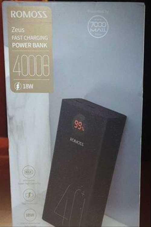 Romoss Zeus 40000mAh Power Bank 18W, новый