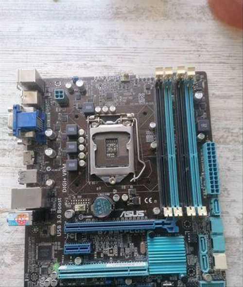 Материнская microatx LGA1155 Asus B75M-plus