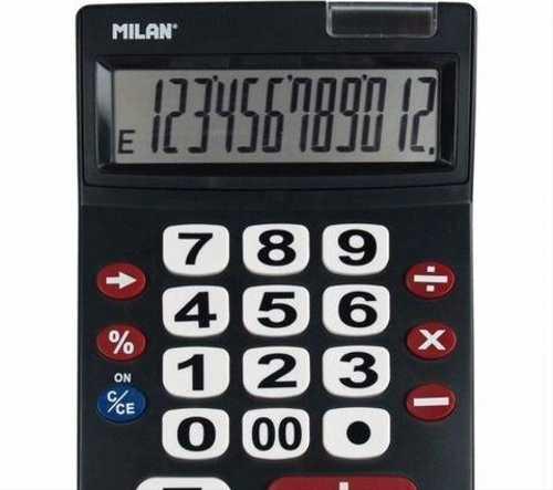 Калькулятор настольный Milan полноразмерный, 12 разрядов (151712BL)