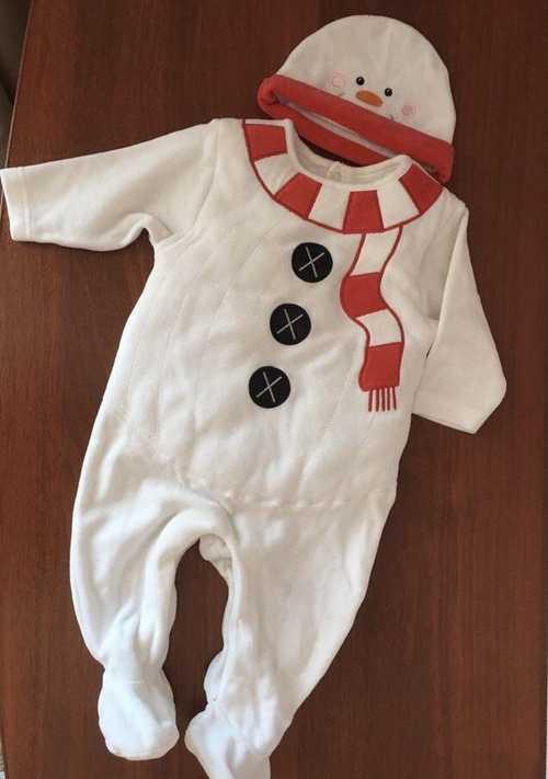 Новогодний костюм для малыша Снеговик