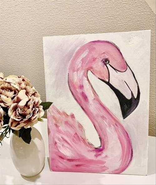 Картина «Фламинго» маслом