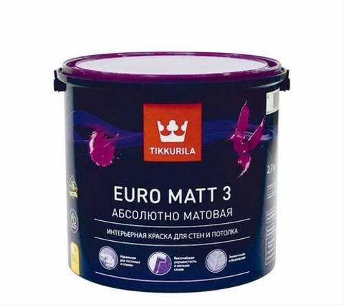 Интерьерная матовая краска Tikkurila euro matt 3