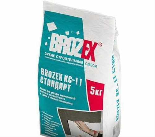 Клей для плитки, керамогранита Brozex 5 и 25 кг