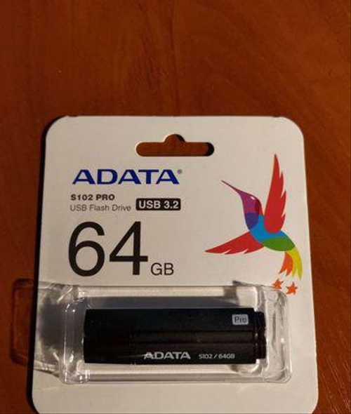 Флешка adata S102 Pro 64 GB (USB 3.2), Серая