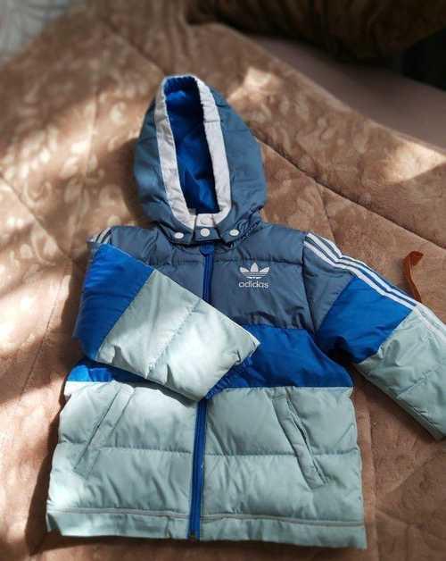 Пуховик Adidas original+шапка в подарок Adidas