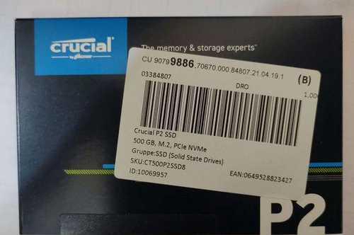 Ssd диск crucial p2 500 GB