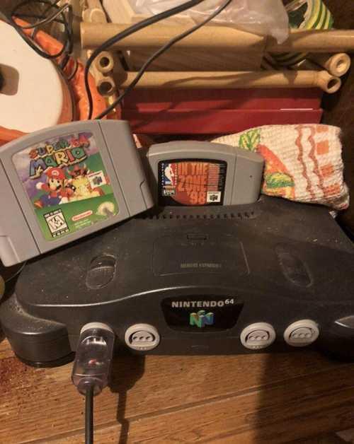 Nintendo 64 (американка), прозрачный геймпад, две