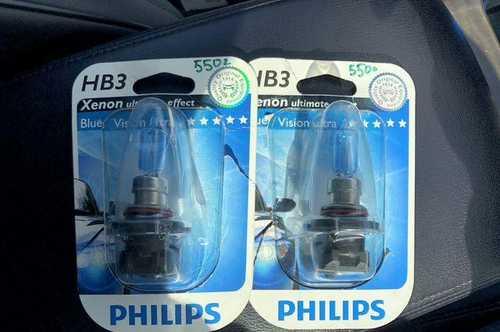 Лампы philips hb3 blue vision ultra
