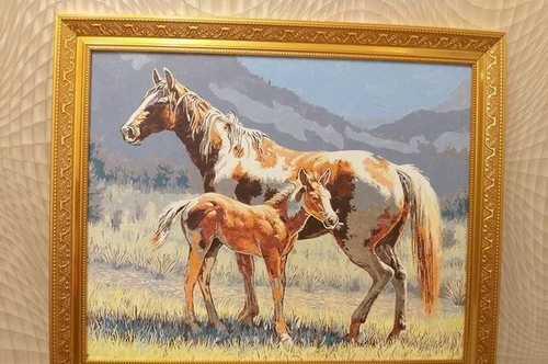 Картина "Лошадь с жеребёнком". Торг уместен