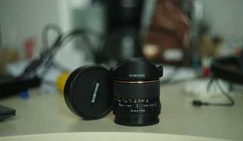 Объектив Samyang 8mm 3.5 на Sony A рыбий глаз
