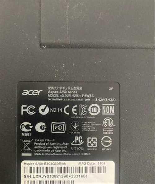 Ноутбук acer Aspire 5250