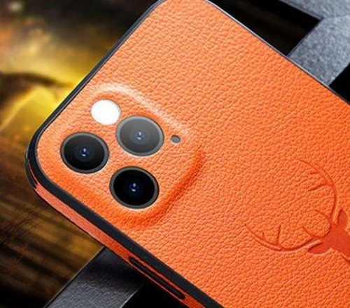 Оранжевый текстурный чехол для iPhone 11 pro