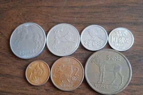 Набор монет Норвегия животные