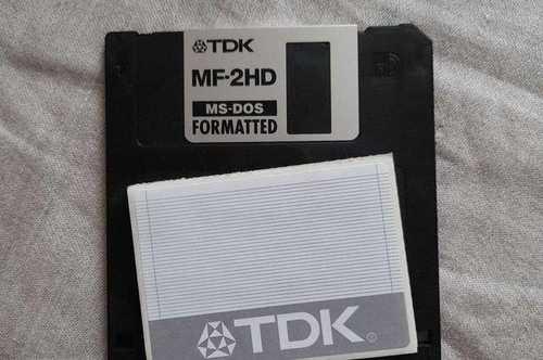 Флоппи дискеты 3.5" TDK MF-2HD MS-DOS formatted