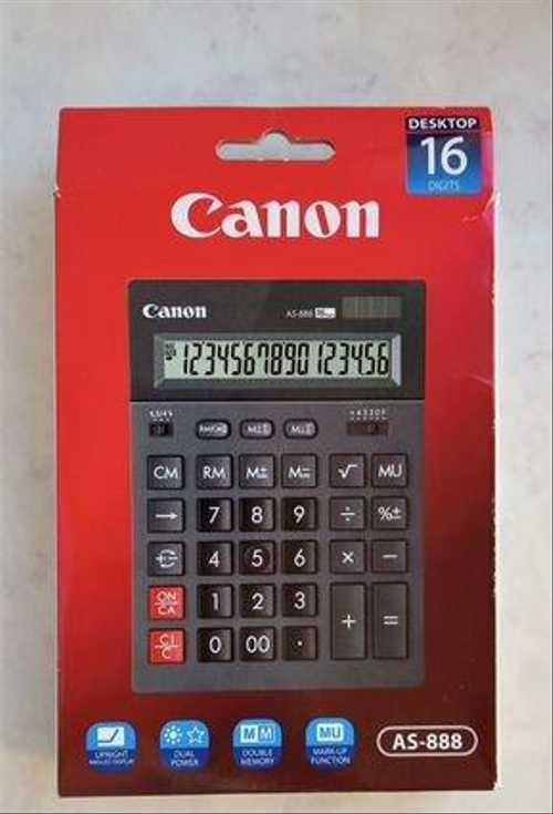 Калькулятор Canon AS-888, 16-разрядный, новый