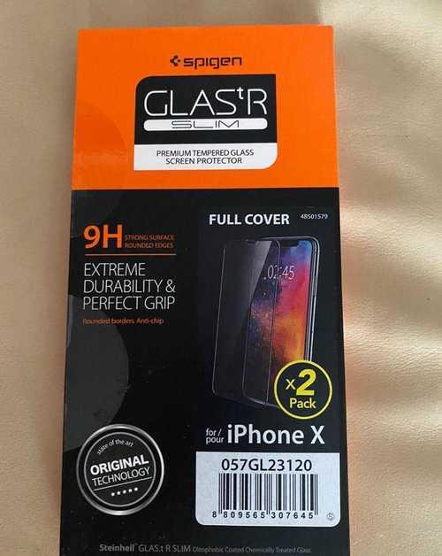 Защитное стекло Spigen Full Cover Glass для iPhone