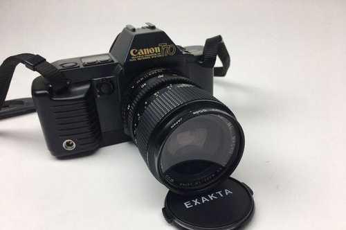 Canon t70 Exakta 35-70mm +вспышка + сумка