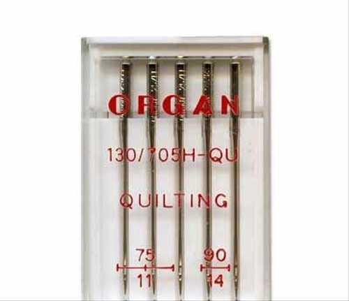 Иглы для бытовых швейных машин "Organ Needles" (для квилтинга), ассорти, 5 штук, арт. 130/705H-QU
