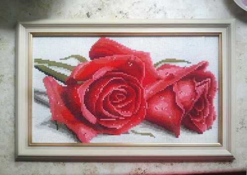 Алмазная живопись (мозаика) "Розы"