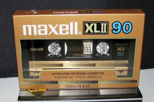 Аудиокассета золотой maxell XL II 90 1985 года