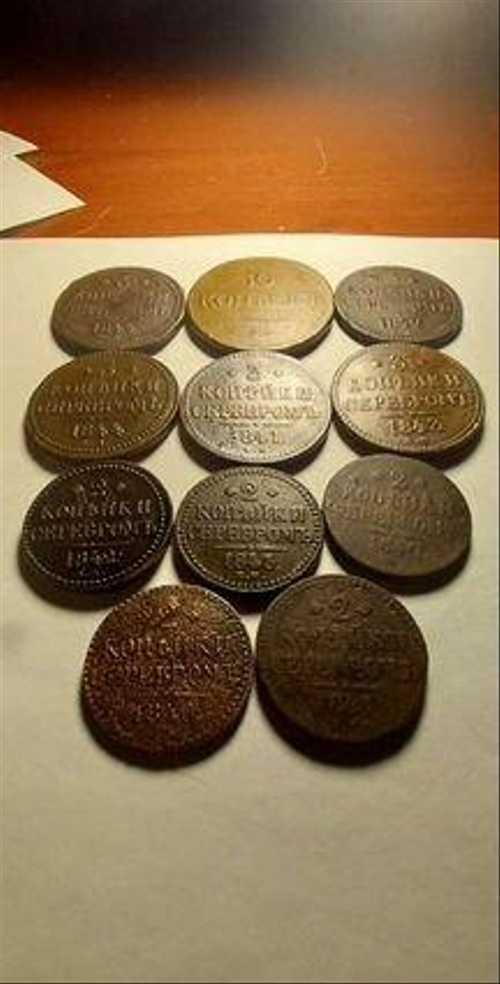 Старинные монеты 18,19 век.швеция 1/6 эре 1666 Г