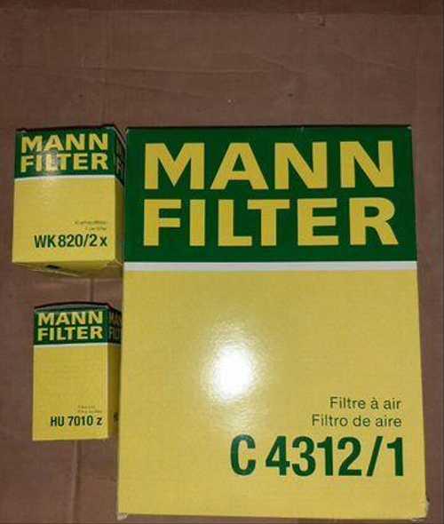 Фильтра: Mann C4312/1, Mann WK820/2x, Mann HU7010