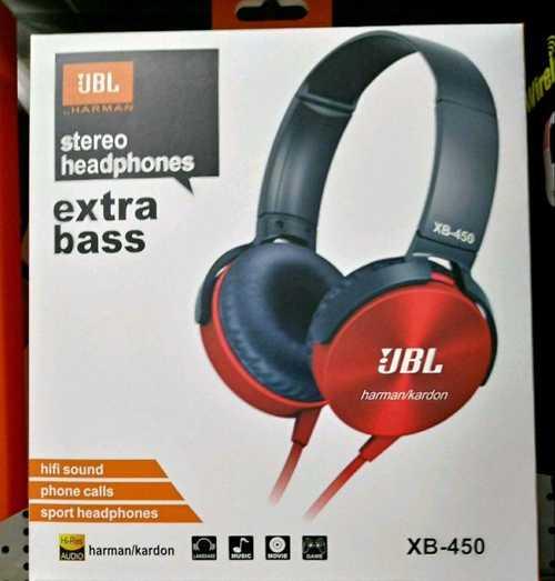 Наушники JBL XB-450 Extra Bass красные