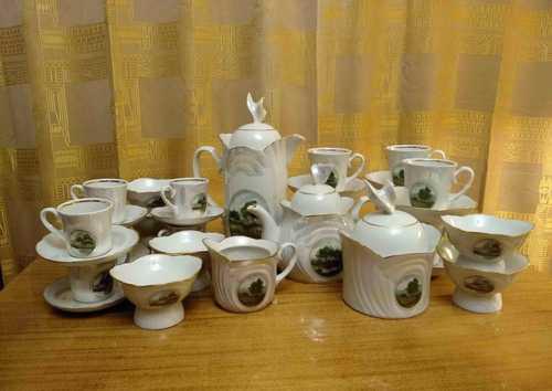 Фарфоровый чайно-кофейный сервиз 32 предмета