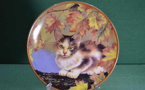 Тарелка фарфоровая, настенная "Котенок"