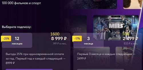 Okko Премиум+Спорт+Amediateka+Start 3 6 12 мес