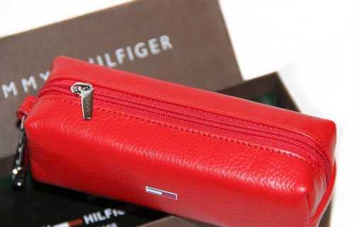 Кожаная женская ключница Tommy Red new