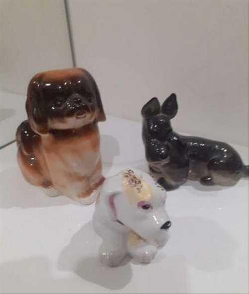 Фарфоровые статуэтки собака лфз