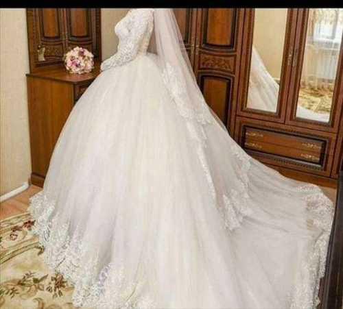 Платье свадебное мусульманское (пракат)