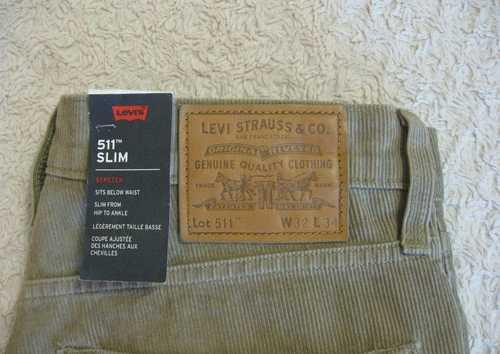 Вельветовые Levis 511 W32 L34