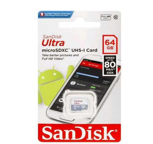 Новая карта памяти sdhc Micro SanDisk Ultra Androi