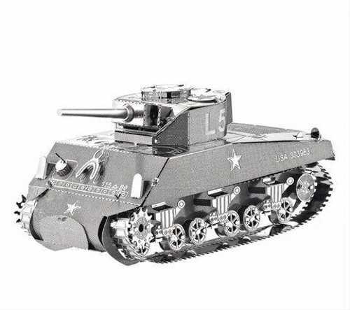 Мини 3d металлическая модель танка M4 Sherman