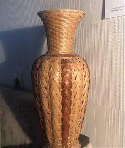 Большая плетеная ваза ручной работы