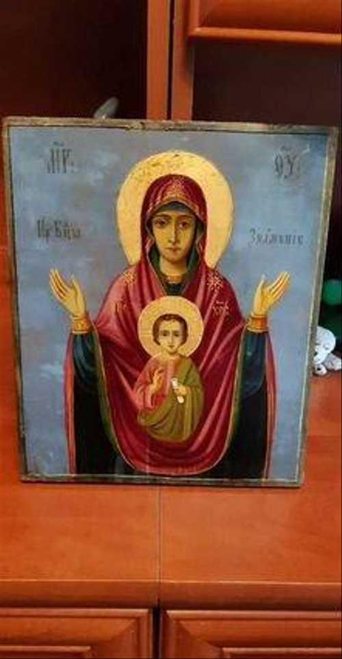 Икона Образ Пресвятой Богородицы Знамение 19 век