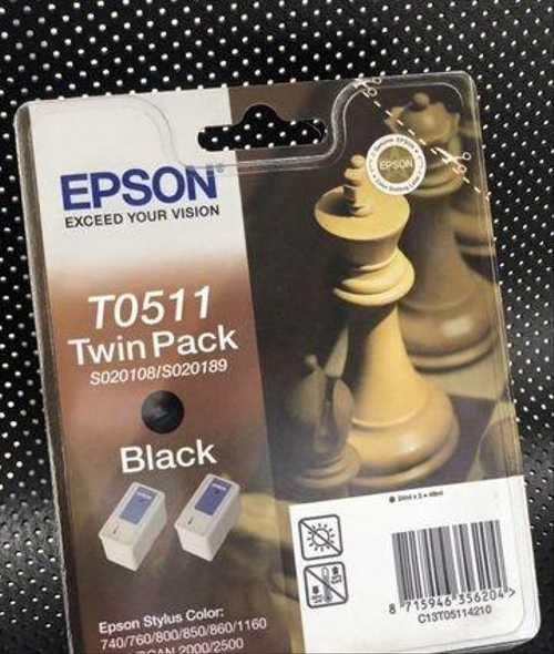 Картридж для сируйных принтеров Epson T0511 Twin p