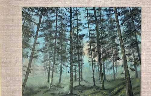 Картина маслом «Туманный лес»
