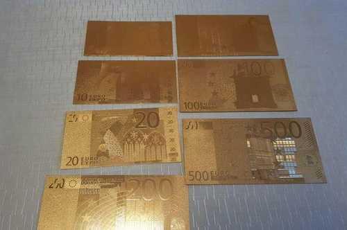Подарочный набор золотых банкнот Евро