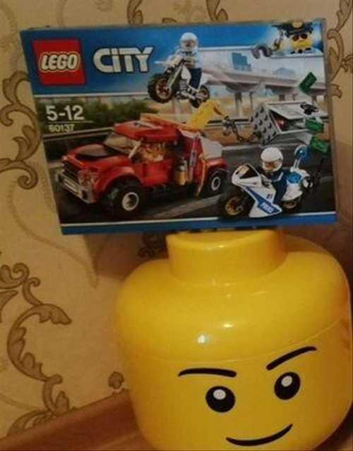 Lego city полиция и контейнер голова