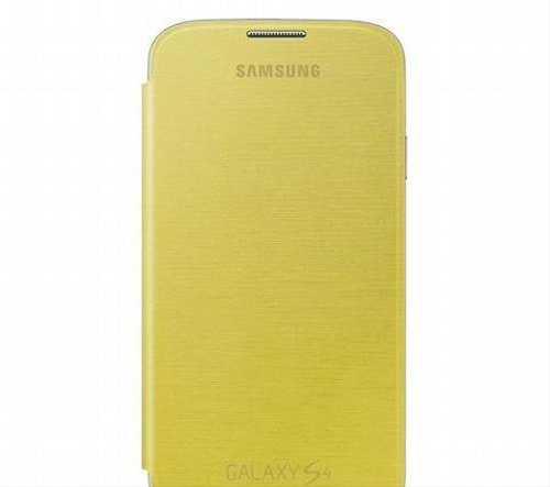 Samsung S4 flip leather case yellow