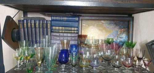 Цветной хрусталь стекло бокалы рюмки СССР