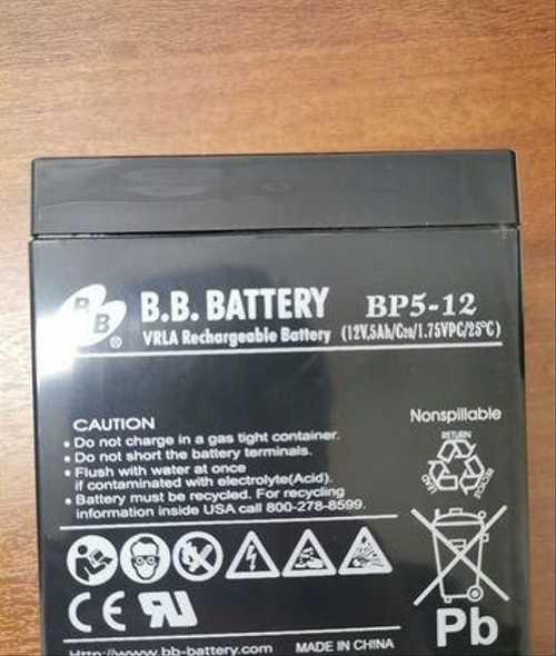 Аккумуляторная батарея B.B.Battery BP5-12, 12V, 5A