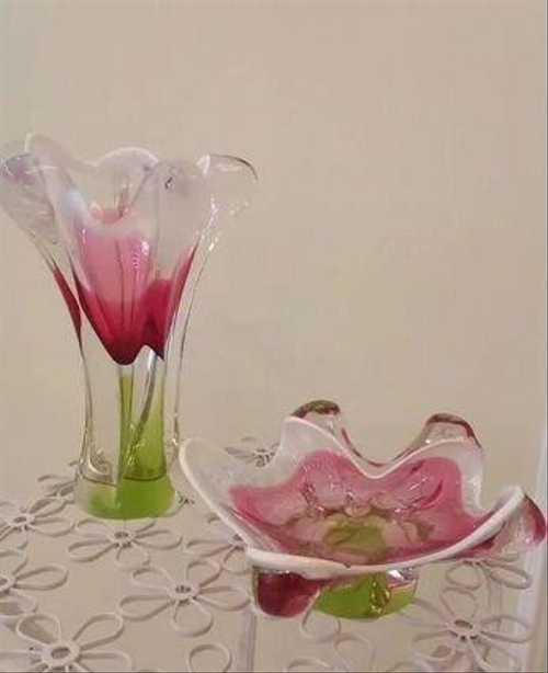 Набор из двух ваз "Муранское стекло"