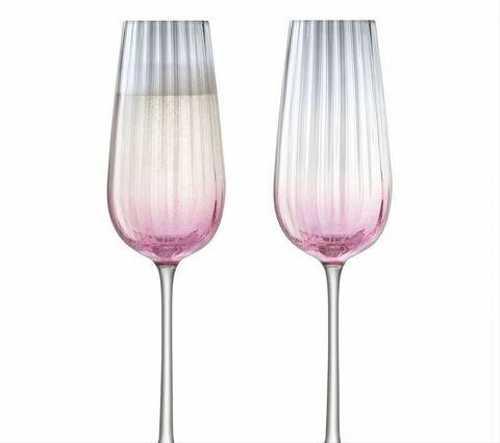 Набор из 2 бокалов-флейт для шампанского LSA International Dusk 250 мл розовый-серый