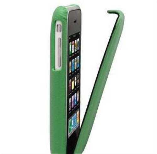 Кожаный чехол для Apple iPhone 3G/3Gs, зеленый