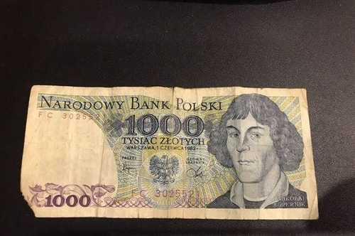 120 млн польских злотых. 1000 Польских злотых банкнота. Купюра 1000 злотых Польша 1982.