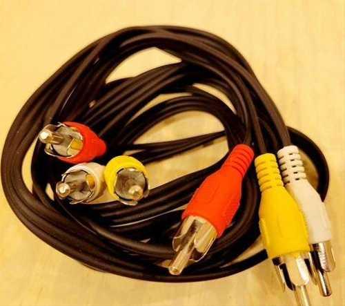 Аудио-видео кабель 3RCA тюльпан 3x3 штекера